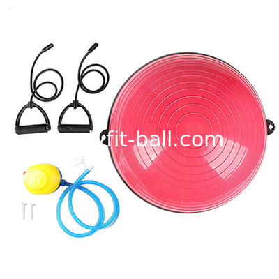 Balance Ball Trainer Half Yoga Exercise Ball with Resistance Bands and Foot Pump for Yoga Fitness Home Gym Workout